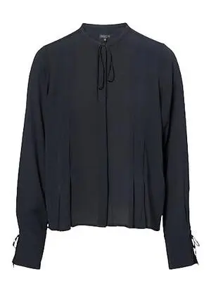 Rag & Bone Arden Pleated Woven Blouse - Black
