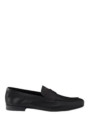 Prada Penny-Tab Leather Loafers Black
