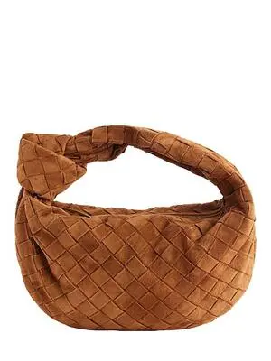 Bottega Veneta Mini Jodie Suede Hobo Bag - Amber-gold