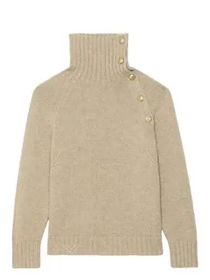 Zadig&Voltaire Mora Funnel-neck Cashmere Jumper - Olive