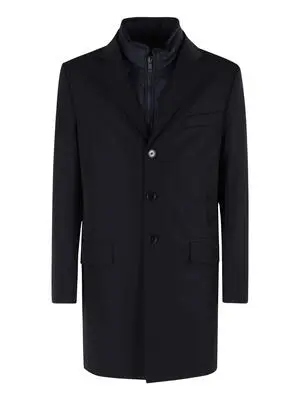 FAY Double Breasted Coat - Black
