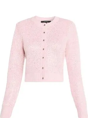 TOCCIN Mollie Sequined Crewneck Cardigan - Ballet