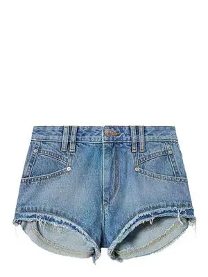 Isabel Marant Étoile Eneidala Frayed Denim Shorts - Blue