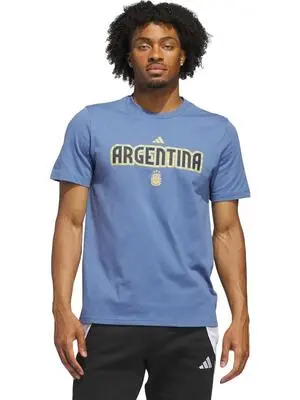 Adidas World Cup 26 Argentina Home Graphic Tee - Crew Blue