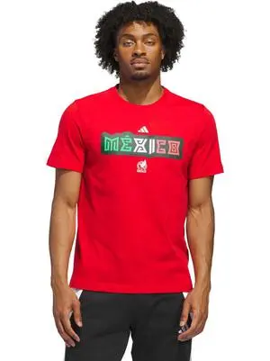 Adidas World Cup 26 Mexico Home Graphic Tee - Better Scarlet