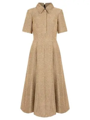EMILIA WICKSTEAD Eleodoro Sequin Tweed Dress - Gold