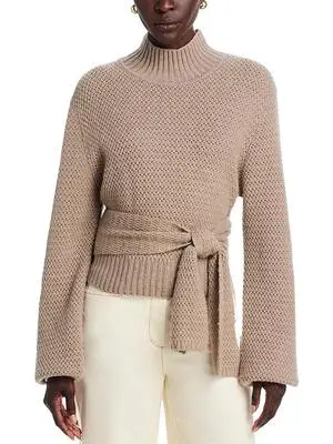 TOCCIN Aspen Tie Front Sweater - Mocha