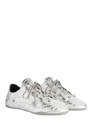 Balenciaga Leather City Sneakers - Silver