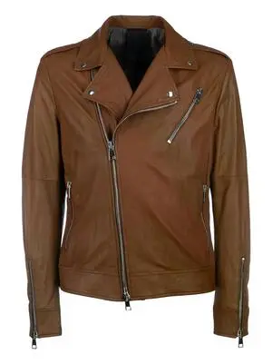 GIOCASTA Biker Jacket - Brown