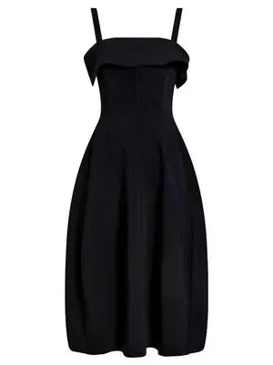 Proenza Schouler Blanca Ruffled Midi Dress - Black