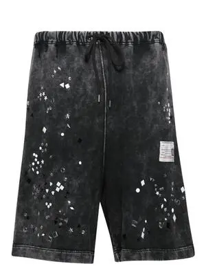 Mihara Yasuhiro Embellished Bleached Shorts - Black