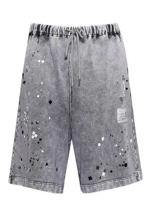 Mihara Yasuhiro Embellished Bleached Shorts - Grey