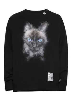 Mihara Yasuhiro Cat Printed Pullover - Black