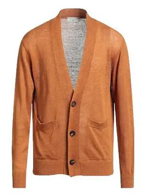 FILIPPO DE LAURENTIIS Knitted Linen Silk Cardigan - Brown