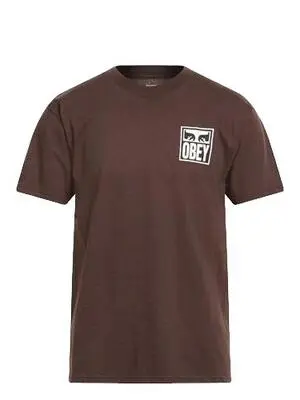 Obey T-shirt Chocolate Size Cotton - Brown