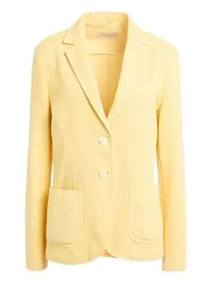 CIRCOLO 1901 CIRCOLO 1901 Single-Breasted Piqué Blazer Pastel Yellow