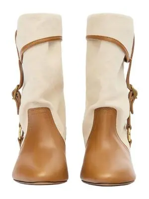 Isabel Marant Darner Buckle Boots - Ecru/chestnut