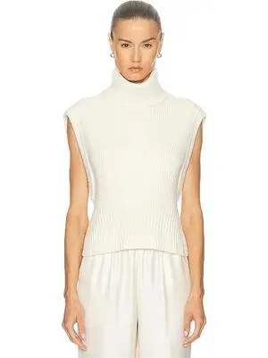Simkhai Sleeveless Turtleneck Knit Top - Ivory
