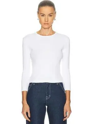 GRLFRND 3/4 Sleeve Cotton Tee - White