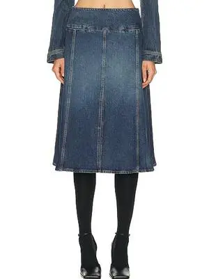 Alaïa Slit Skirt - Bleu Delave