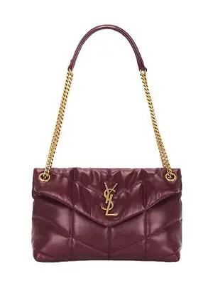 Saint Laurent Small Puffer Chain Bag - Dark Ruby
