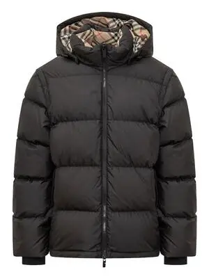 Burberry Hooded Down Jacket - Black