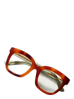 PEEPERS Square Fanfare Readers - Blonde Tortoise/green