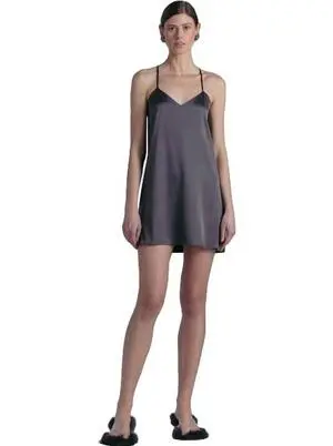 ALAS Patricia Silk Slip Mini Dress - Magic Grey
