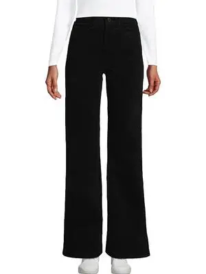LANDS' END Corduroy High Rise Flare Pants - Black