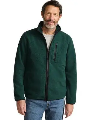 LANDS' END Full Zip Fleece Jacket - Deep Pine