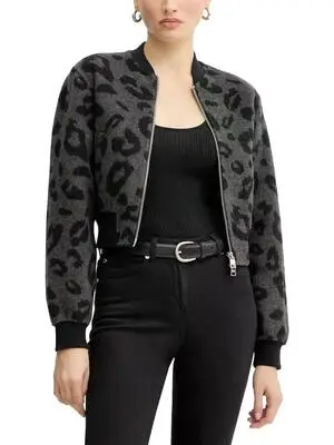 SILVIAN HEACH Leopard Print Zip Jacket - Grey