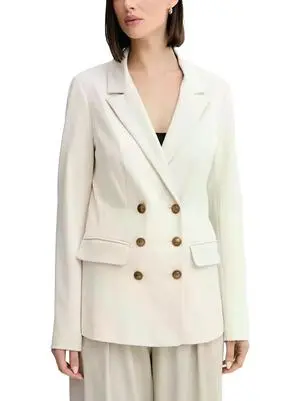 Guess Double-breasted Blazer - White