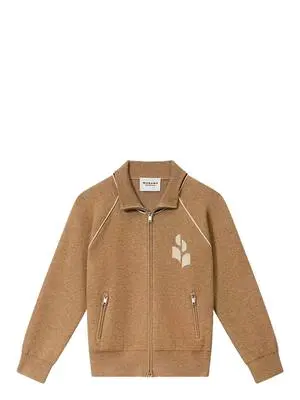 MARANT ETOILE Lanya Zip Logo Cardigan - Brown