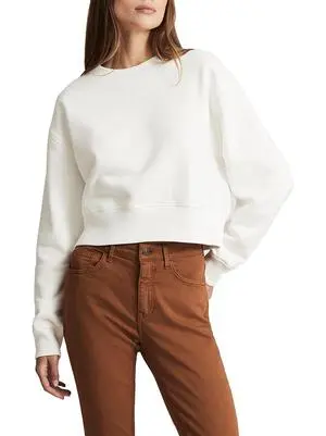 MAVI Cotton Crop Sweatshirt - Antique White