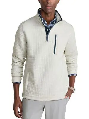 Vineyard Vines Quilted Quarter Snap Pullover - Stone