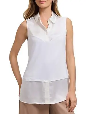 Foxcroft Sasha Sleeveless Layering Tunic - White