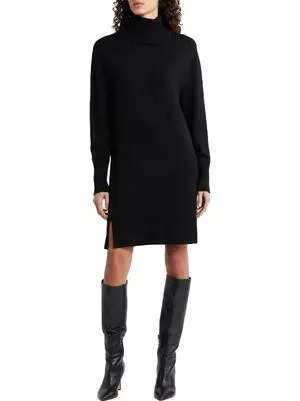 Hugo Boss Feringatessa Long-sleeve Turtleneck Sweater Dress - Black