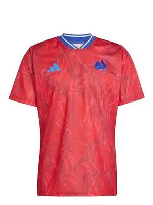 Adidas France Rugby Prematch Jersey - Collegiate Red