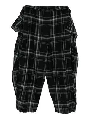 LIMI FEU Checked Flared Trousers - Black