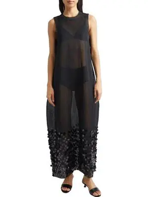 ZANKOV Molly Paillette Mesh Gown - Black