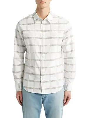 Rag & Bone Tomlin Plaid Brushed Oxford Button-up Shirt - Chalk