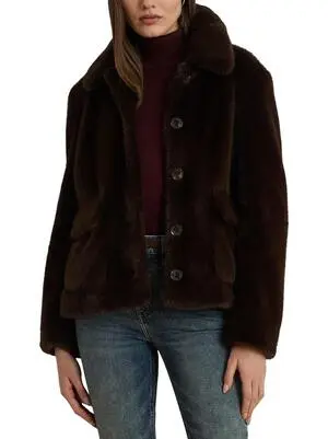 Ralph Lauren Faux Fur Jacket Circuit Brown