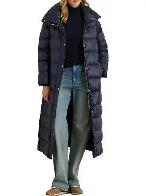 Ralph Lauren Maxi Soft Long Puffer Coat Dark Navy