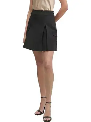 Liu Jo Pleated A-line Mini Skirt With Pockets - Black