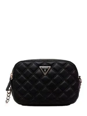 Guess Quilted Crossbody Bag With Chain Strap - Black