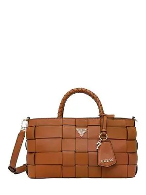 Guess Woven-design Crossbody Bag - Brown