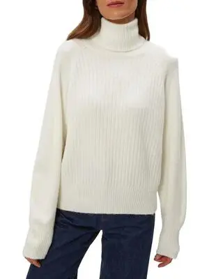Michael Stars Storm Rib Turtleneck Sweater - Ivory