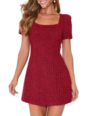 VICI Blair Tweed Mini Dress - Red