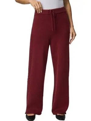 Splendid Jetset Wide-leg Sweater Pants - Cherry On Top Red
