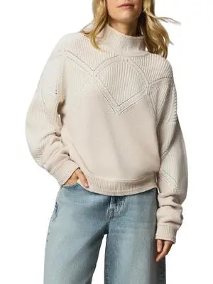 Splendid Grethen Turtleneck Sweater - Pale Oak White/brown